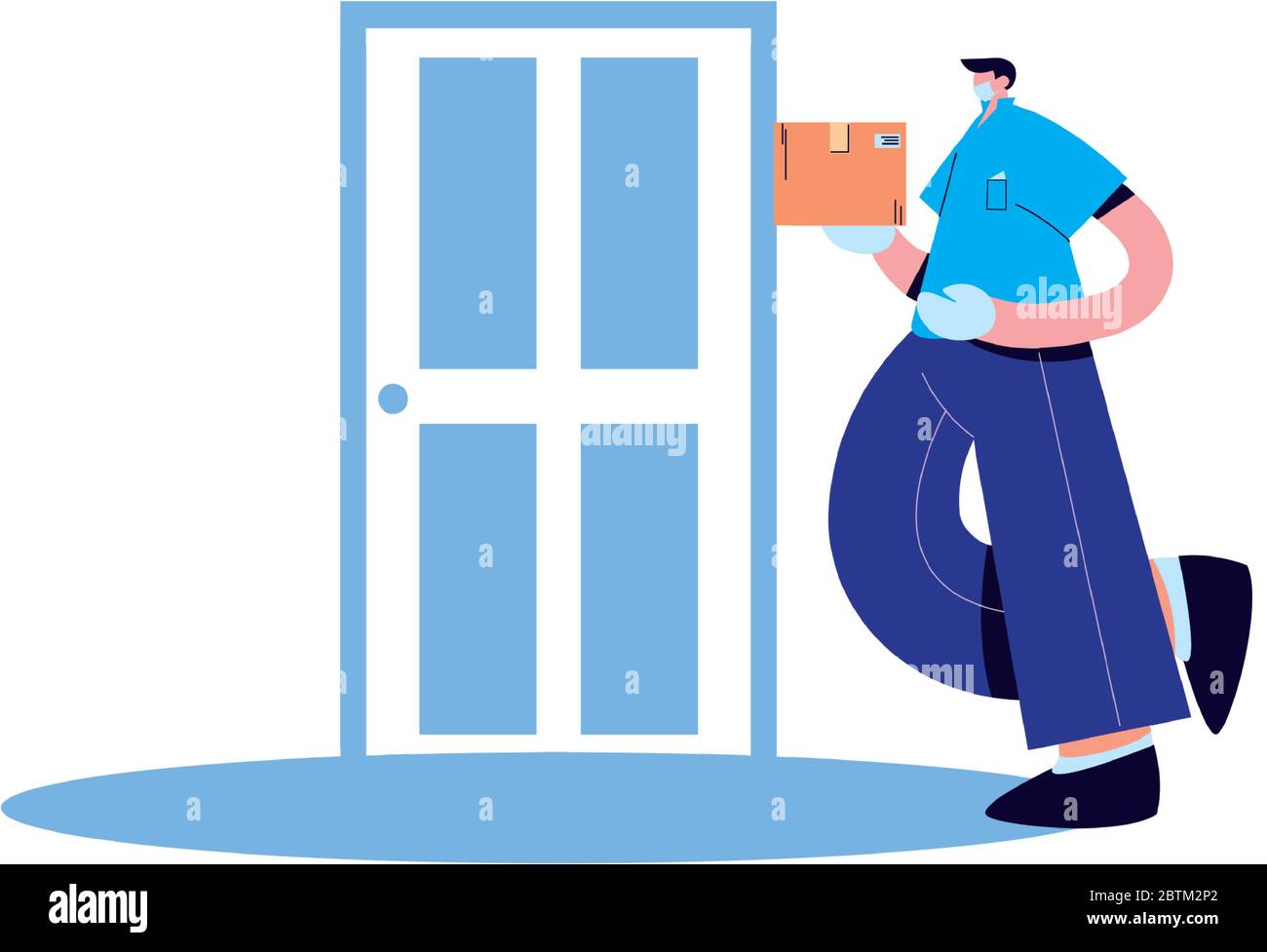 Young man courier delivered Cut Out Stock Images & Pictures - Alamy