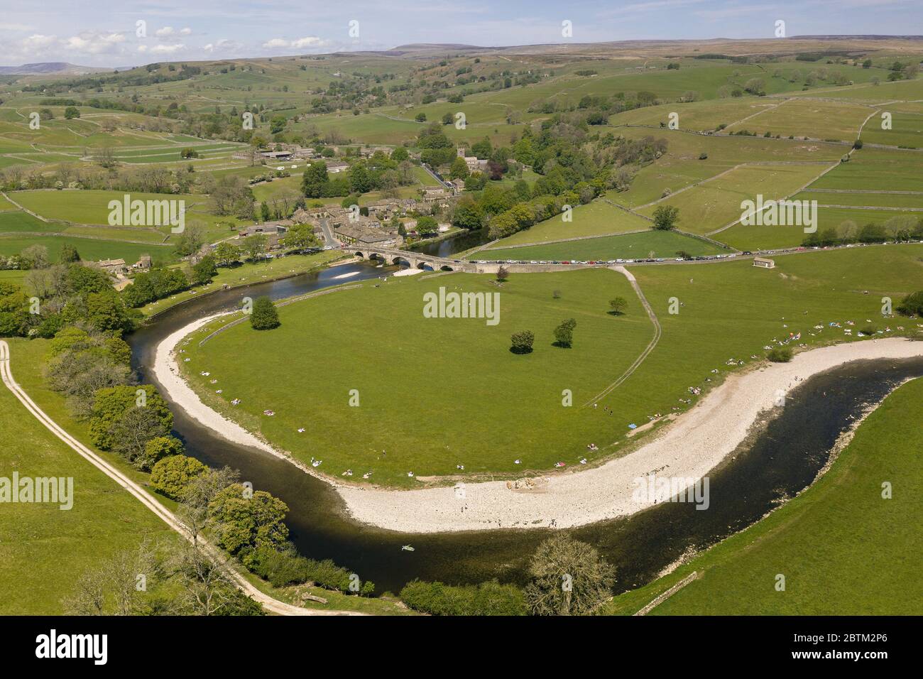 Aerial view of Burnsall, Wharfedale, Yorkshire Dales National Park ... Aerial view of Burnsall, Wharfedale, Yorkshire Dales National Park ...