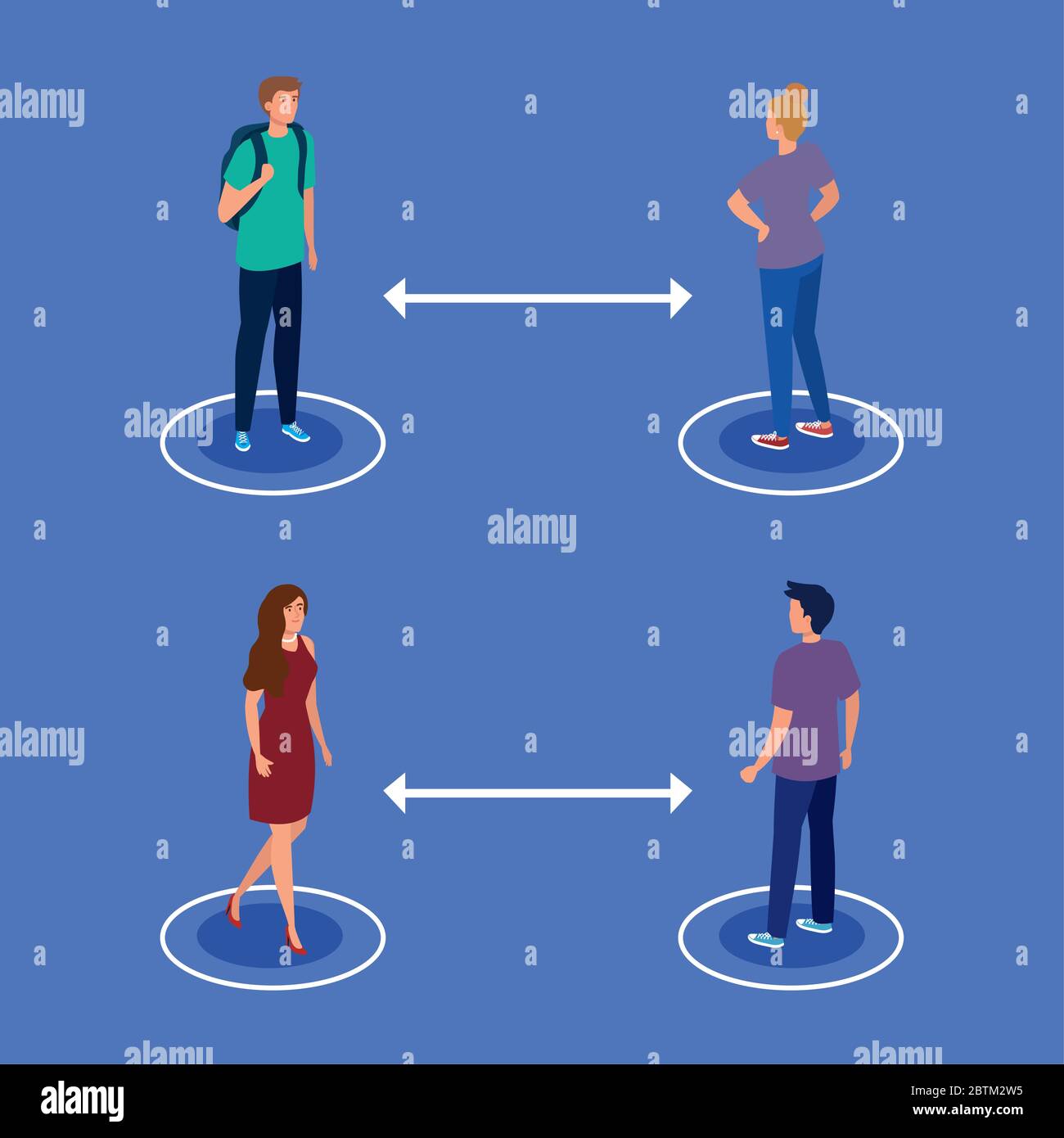 social distancing, keep distance in public society to people protect ...