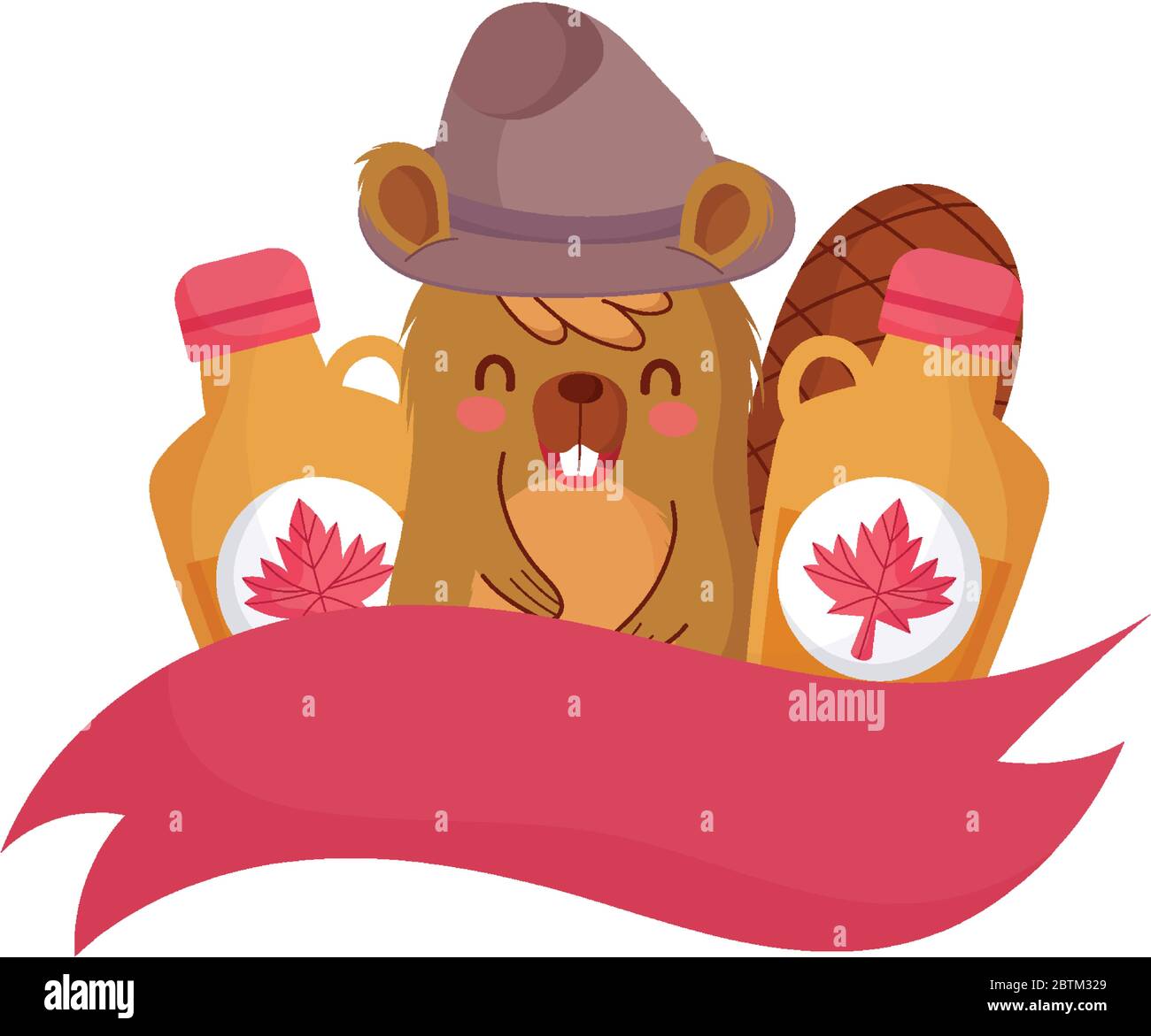 Beaver with canadian maple syrup design, Happy canada day holiday and ...