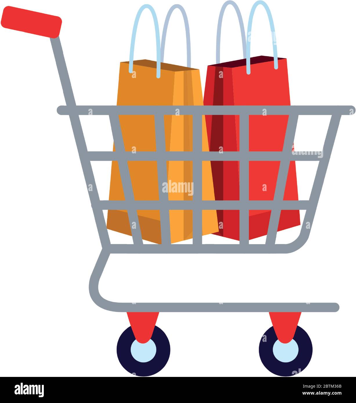 paper shopping bags in cart Stock Vector Image & Art - Alamy