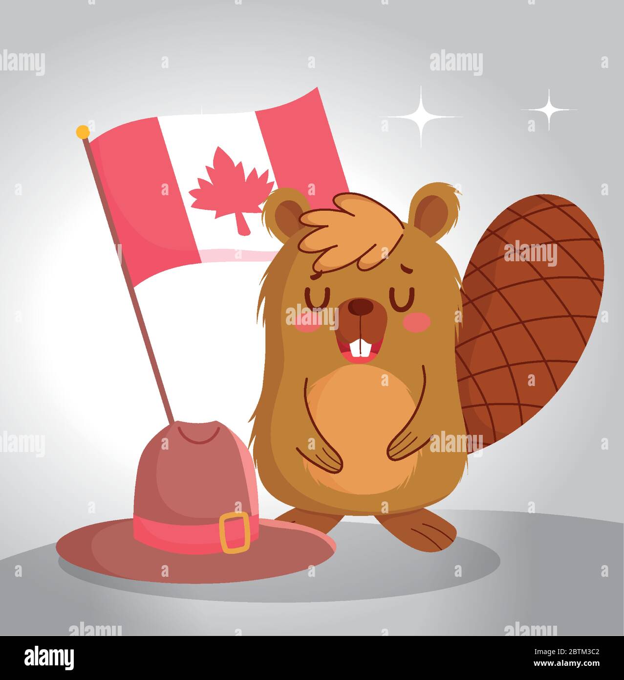 Beaver with canadian flag design, Happy canada day holiday and national ...