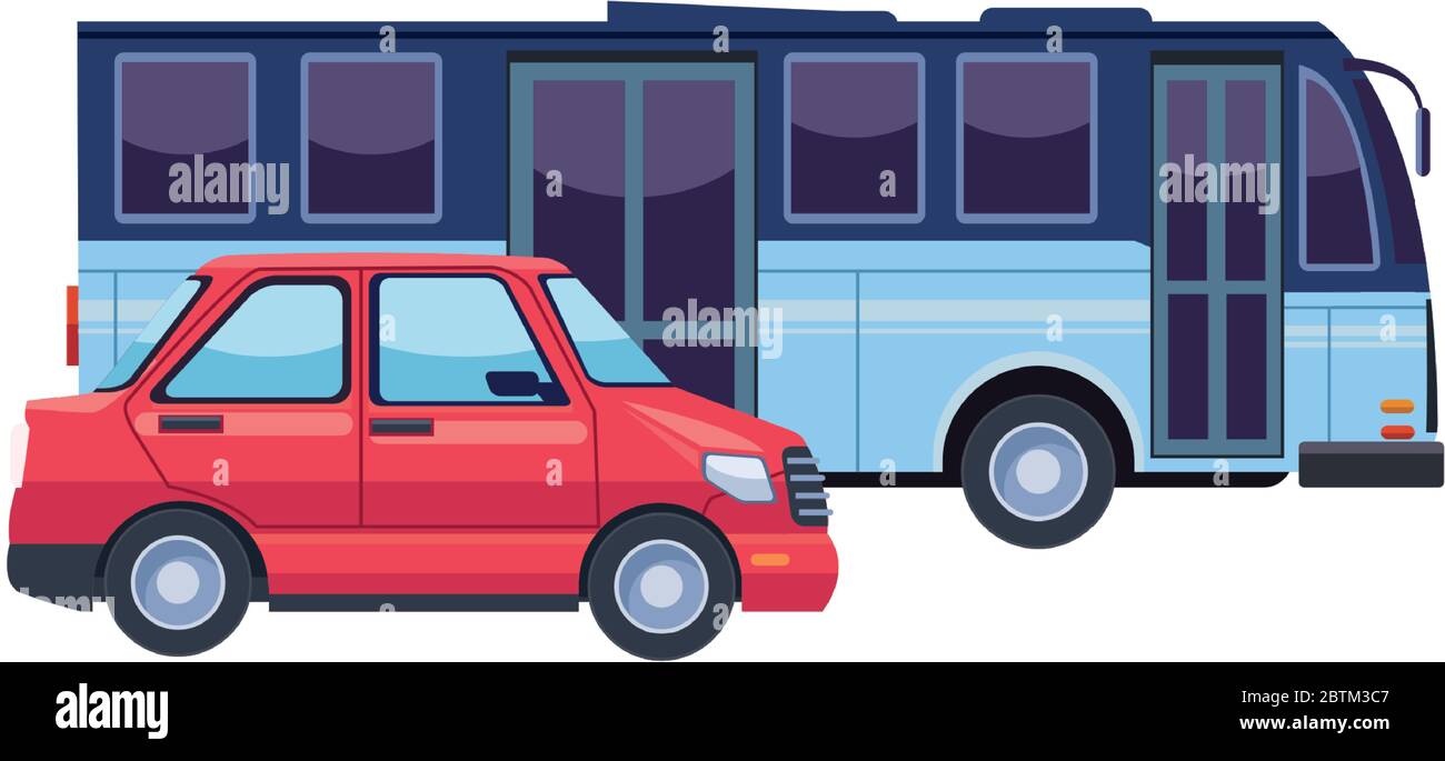 bus and car transport vehicles Stock Vector Image & Art - Alamy