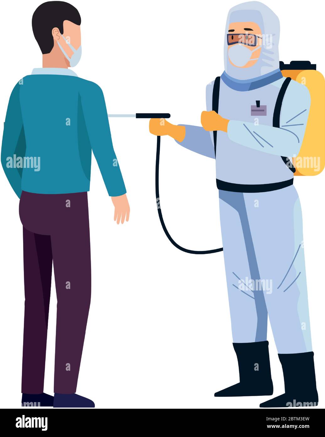 biosafety worker with sprayer portable and man Stock Vector Image & Art ...