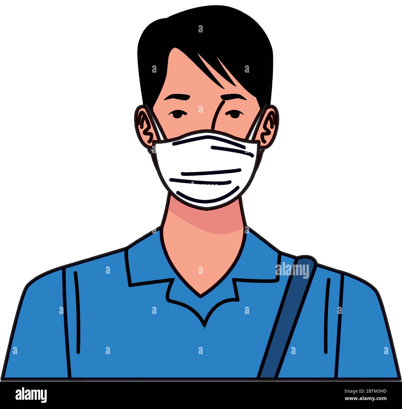young man using medical mask character Stock Vector Image & Art - Alamy