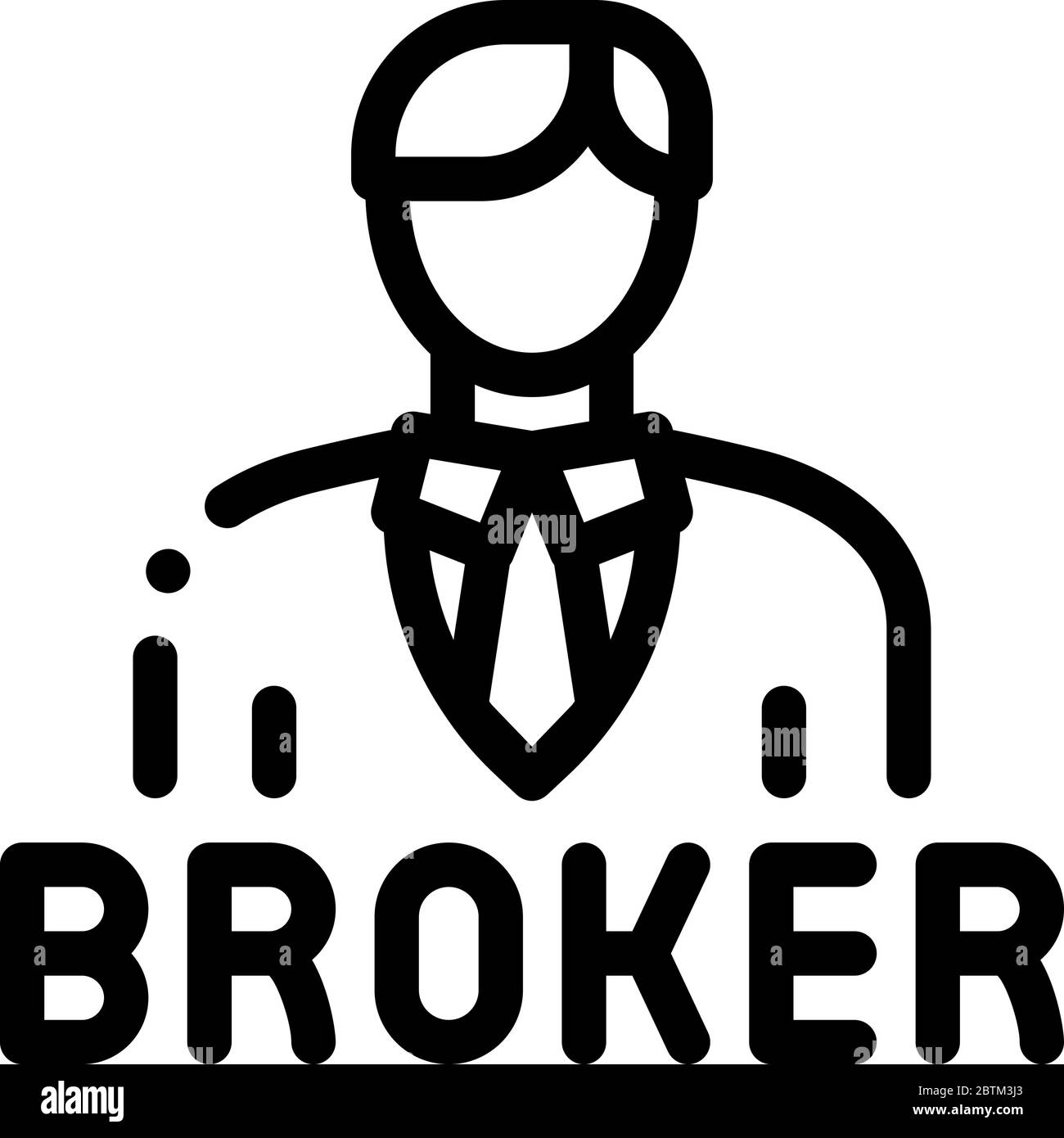 broker man icon vector outline illustration Stock Vector Image & Art ...