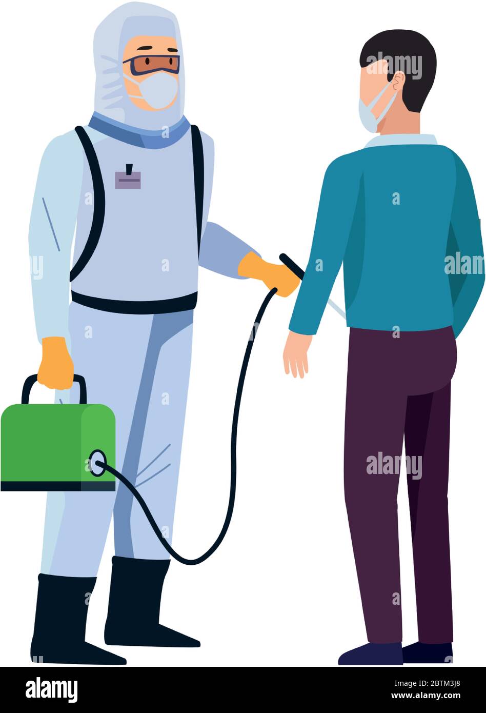 biosafety worker with sprayer portable and man Stock Vector Image & Art ...