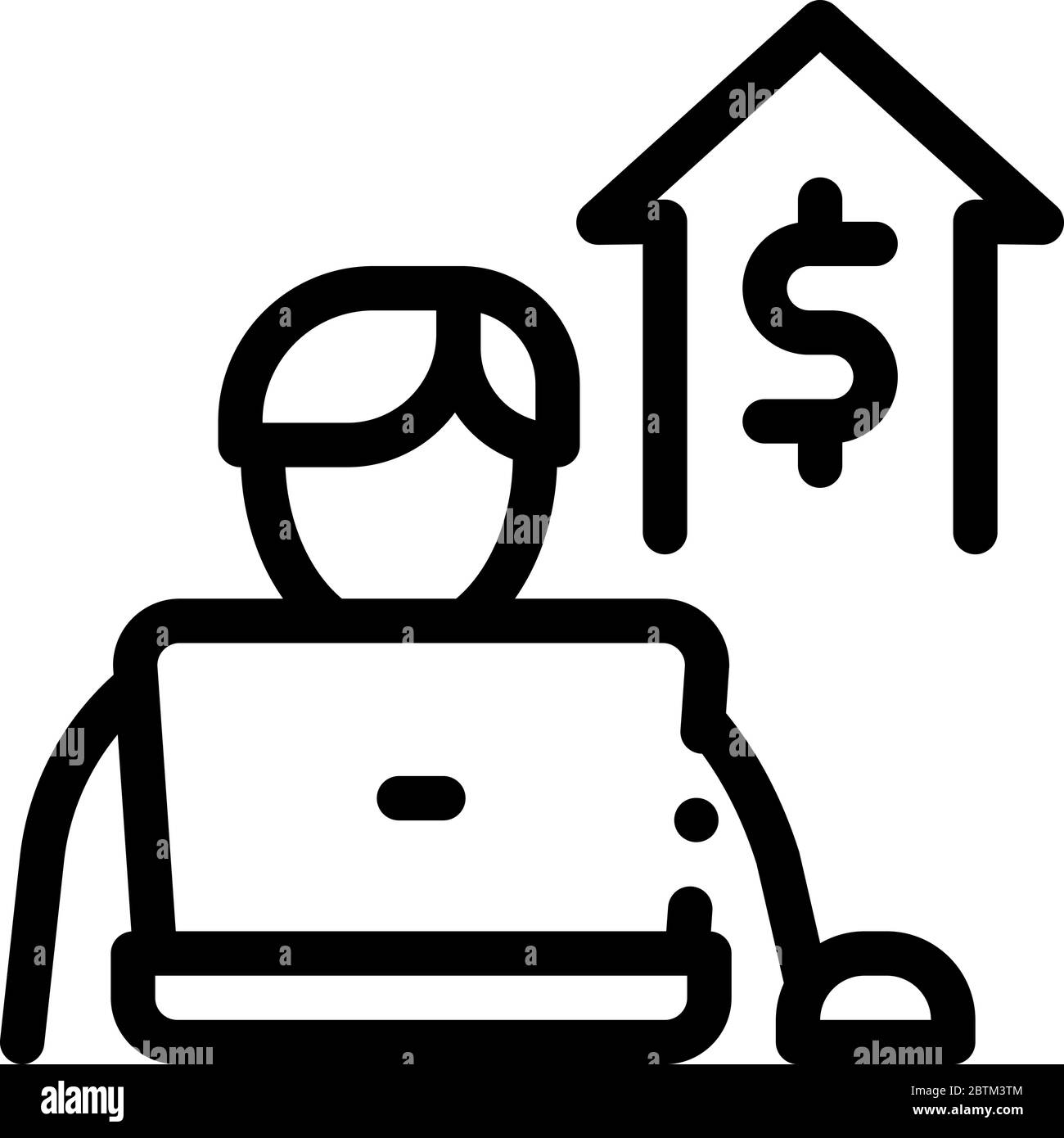 computer work realtor icon vector outline illustration Stock Vector ...