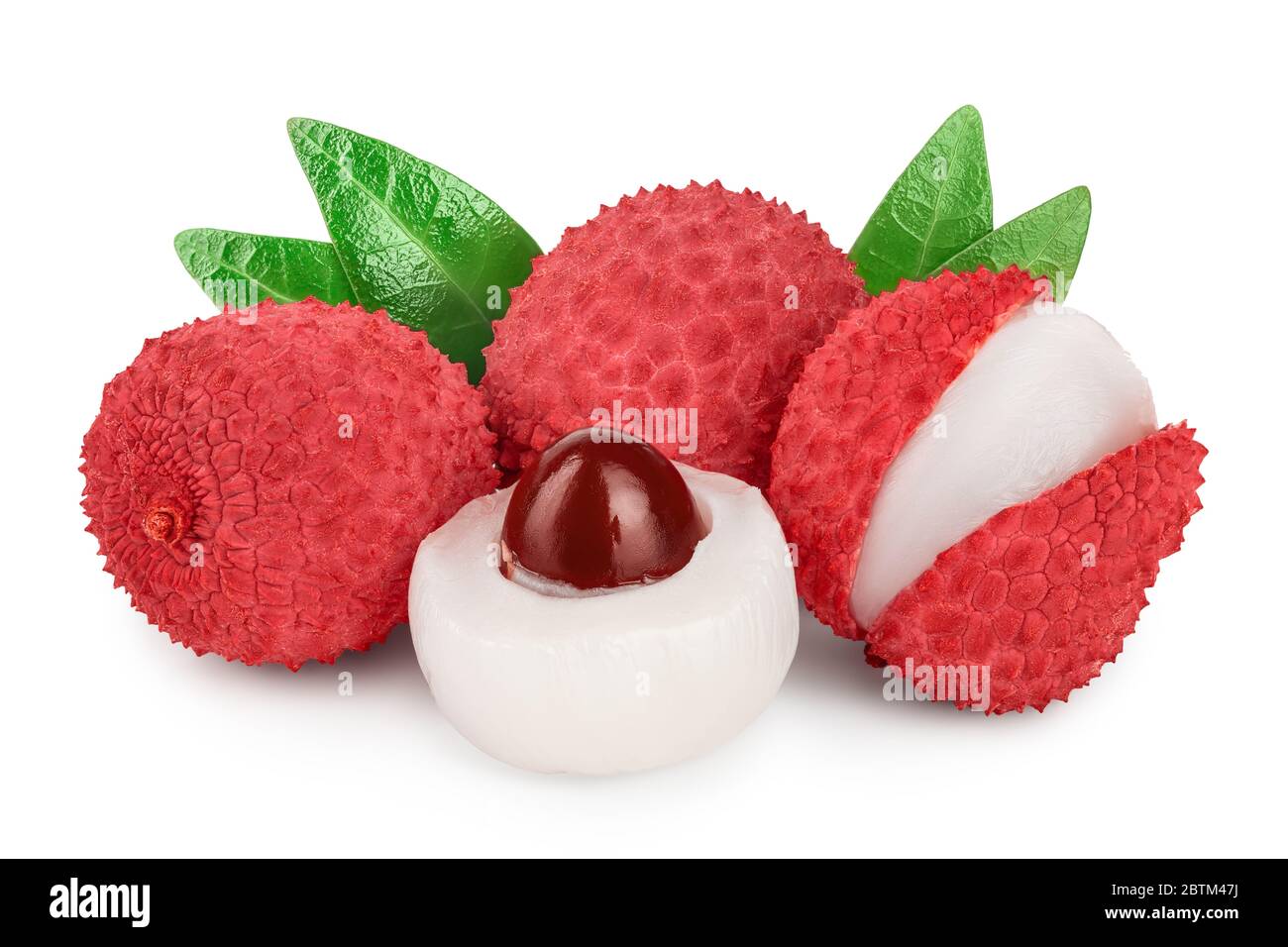 lychee fruit isolated on white background with clipping path and full ...