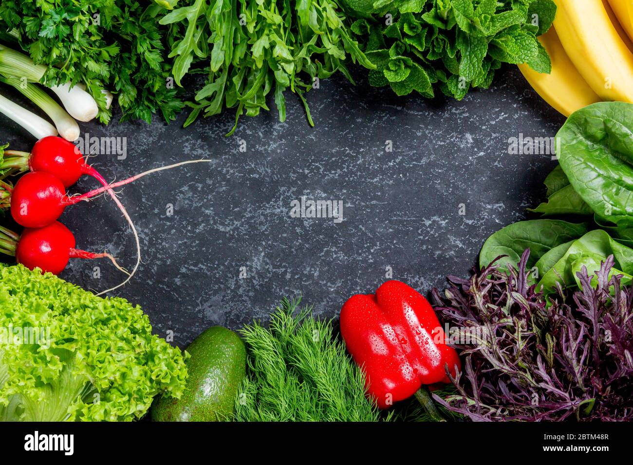 Healthy food background. Healthy food concept with fresh vegetables and ...