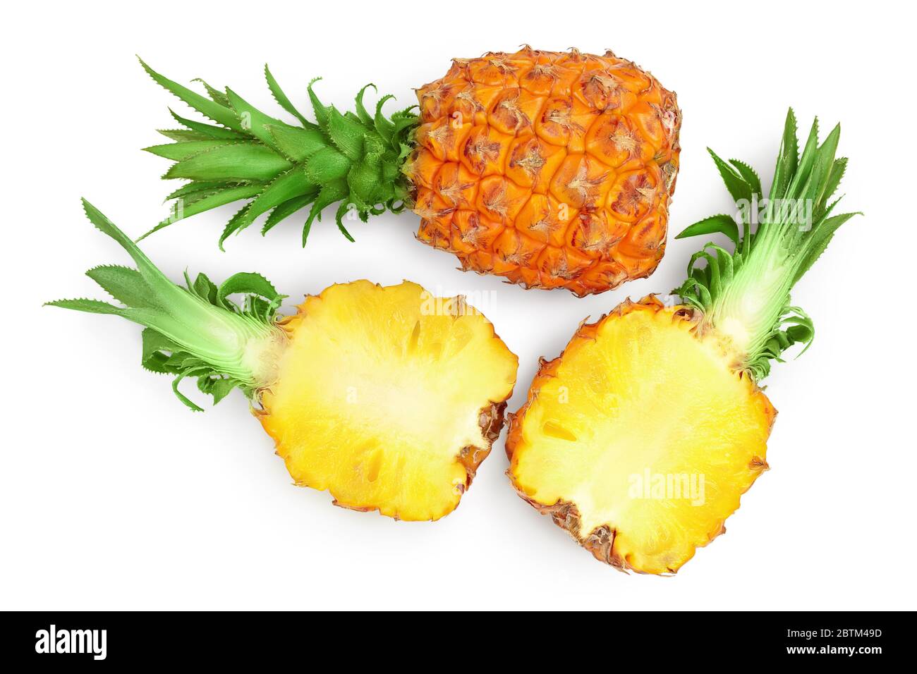 pineapple isolated on white background with clipping path and full ...