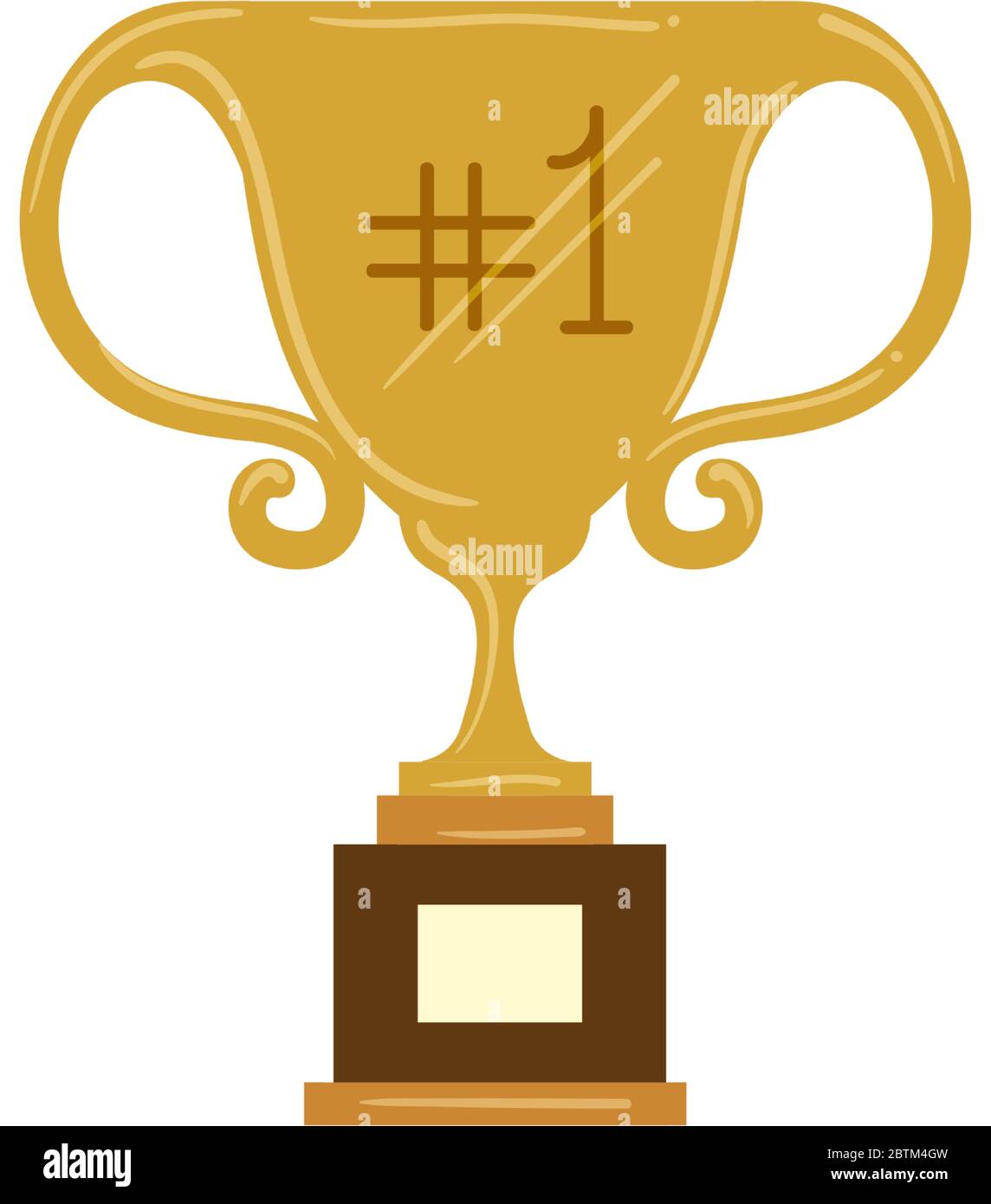 trophy cup with number one on white background Stock Vector Image & Art ...