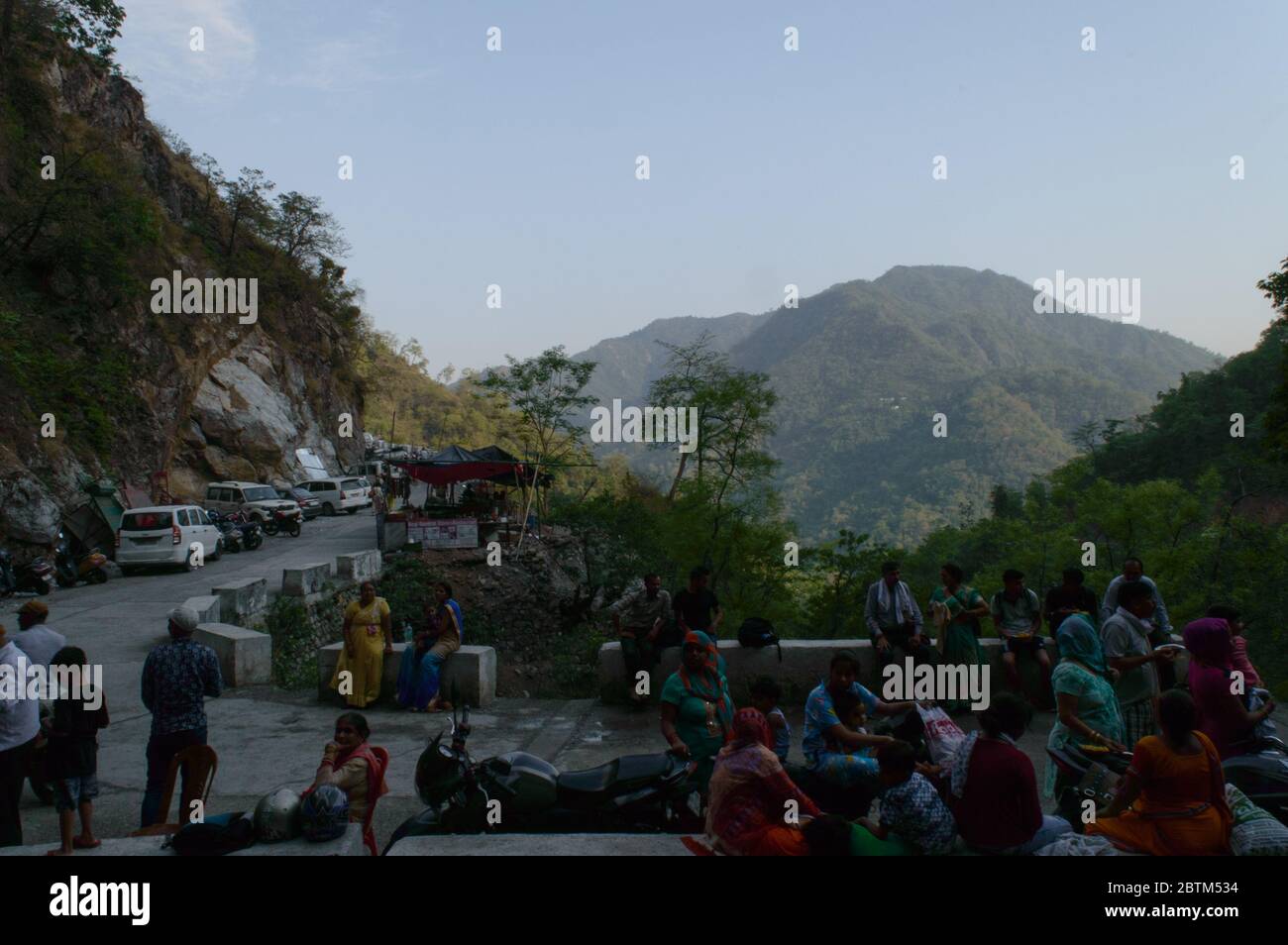 The view of mountain and population who is going to trek and destroy ...