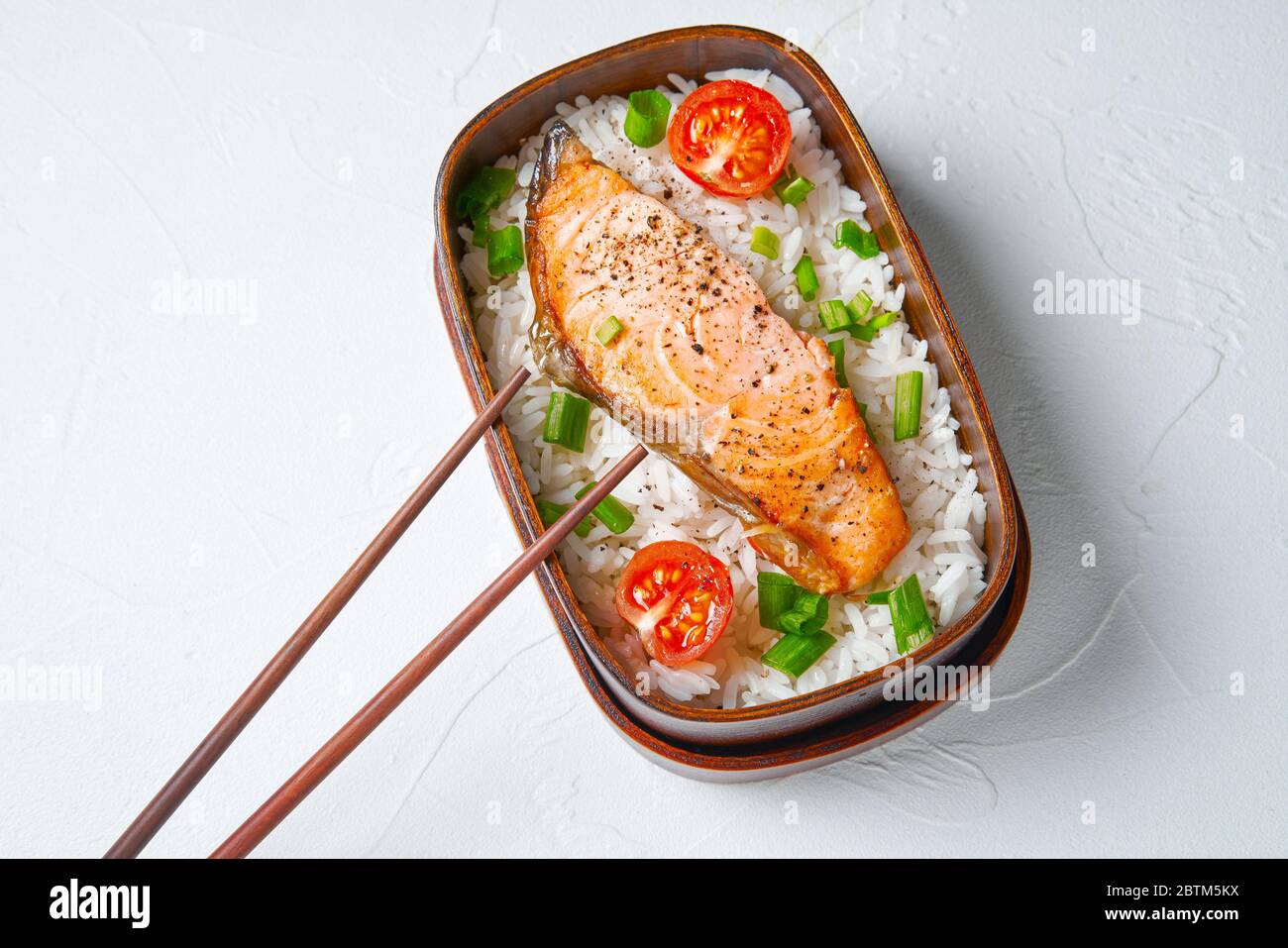 Japanese style lunch bento box. Take away or food delivery concept ...