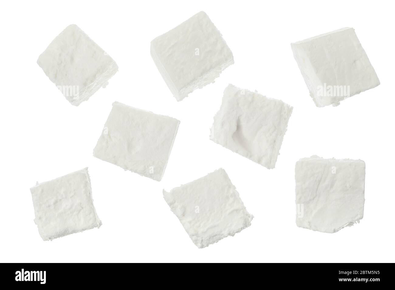 Feta cheese isolated on white background. With clipping path and full ...