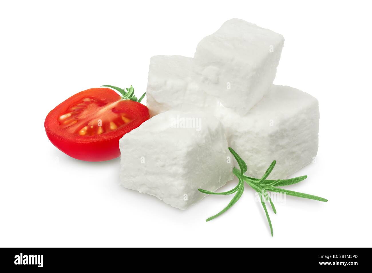 Feta cheese isolated on white background. With clipping path and full ...