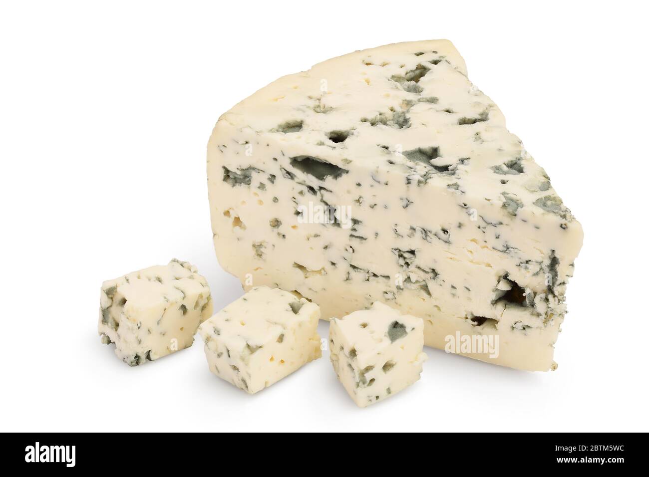 Blue cheese isolated on white background with clipping path and full ...
