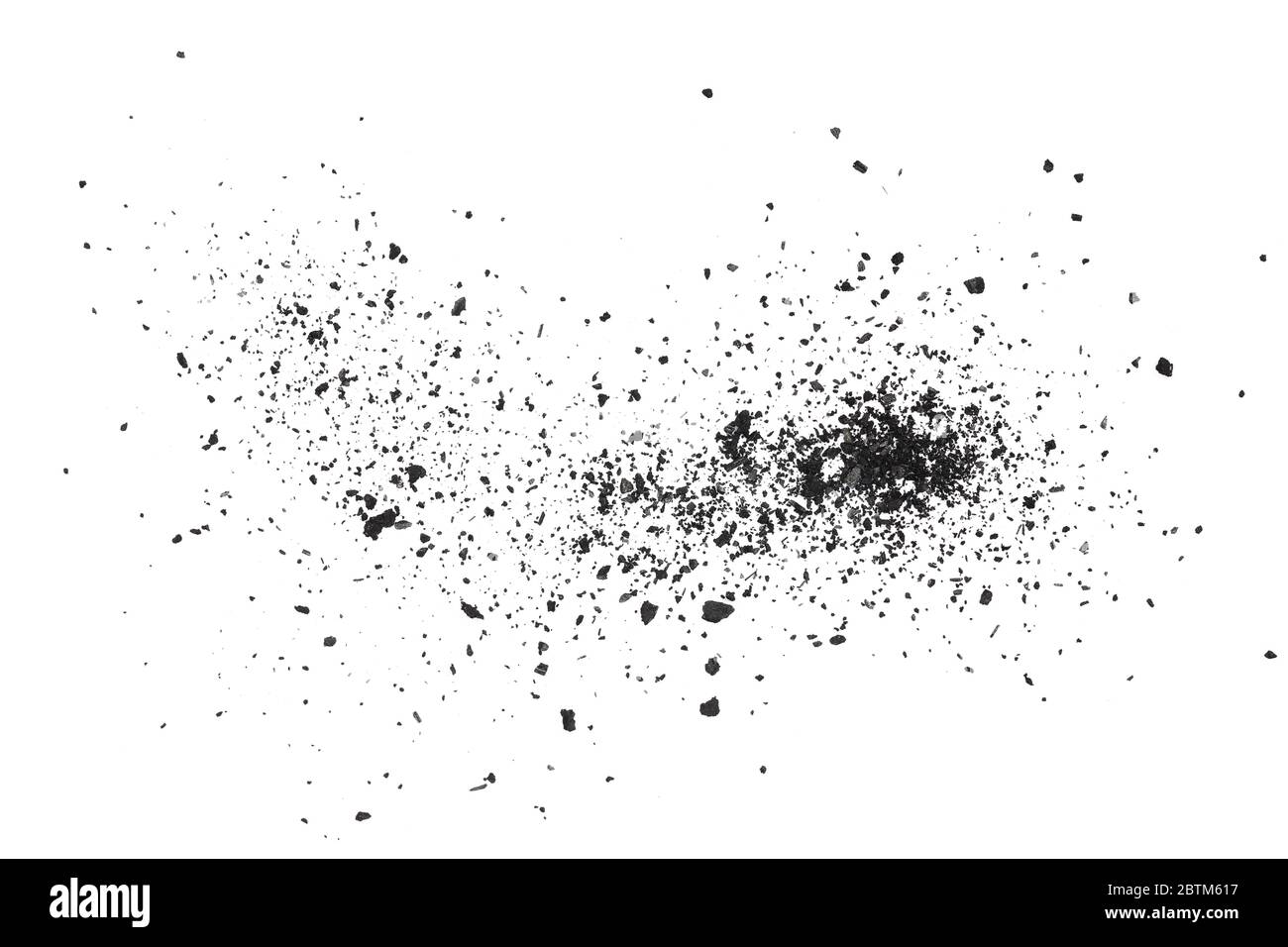 Pile of coal carbon or charcoal dust isolated on white background Stock ...