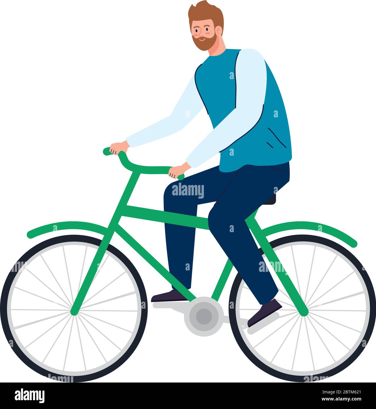 young man in bike on white background Stock Vector Image & Art - Alamy