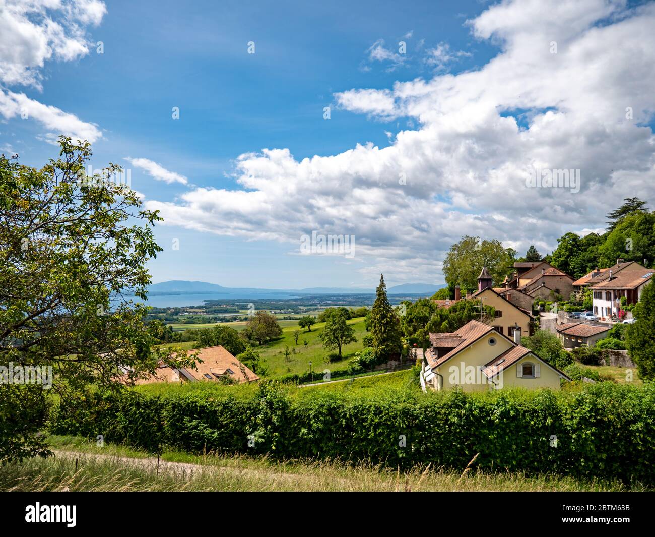 The lush green vineyards, villages and walking trails of the Swiss ...