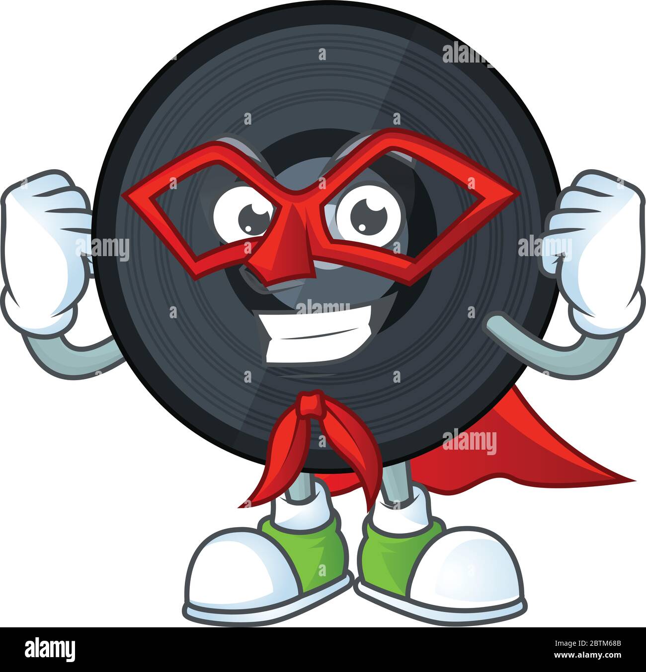 Music viynl disc cartoon drawing concept performed as a Super hero ...