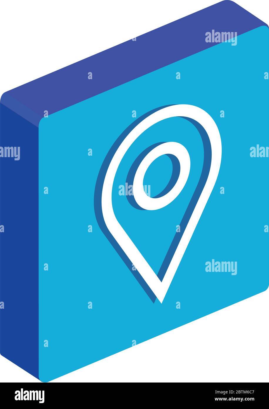 isometric map pin icon isolated on white background, pointer, location ...