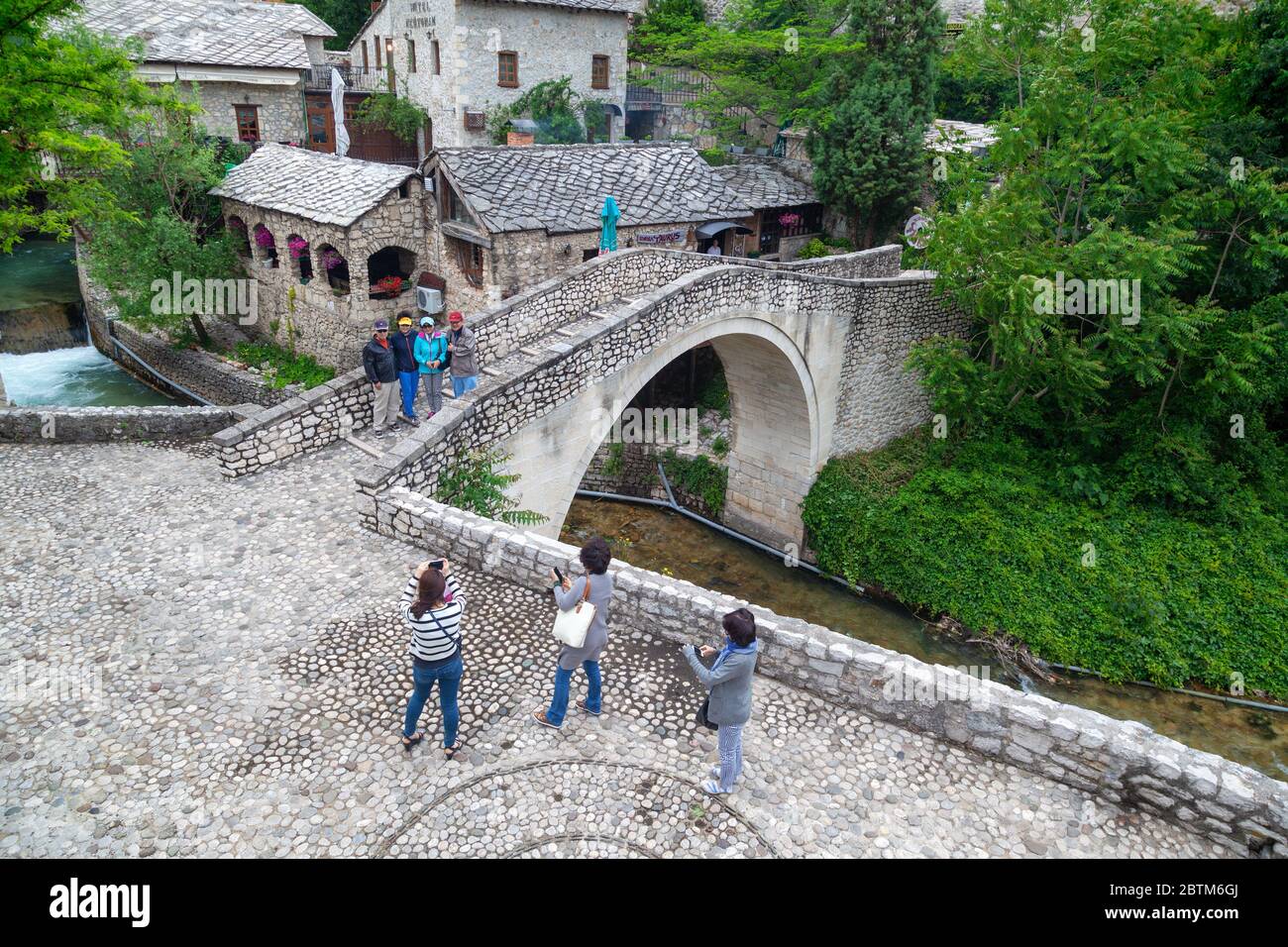 People in historic centre of Mostar, Bosnia and Hercegovina Stock Photo ...