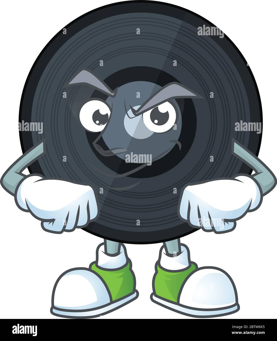 Music viynl disc cartoon character design with sneaky face Stock Vector ...