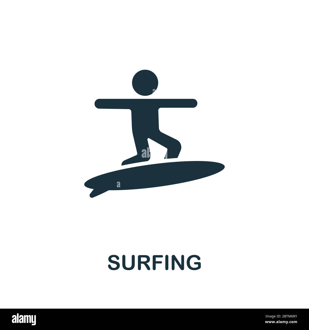 Surfing icon from australia collection. Simple line Surfing icon for ...