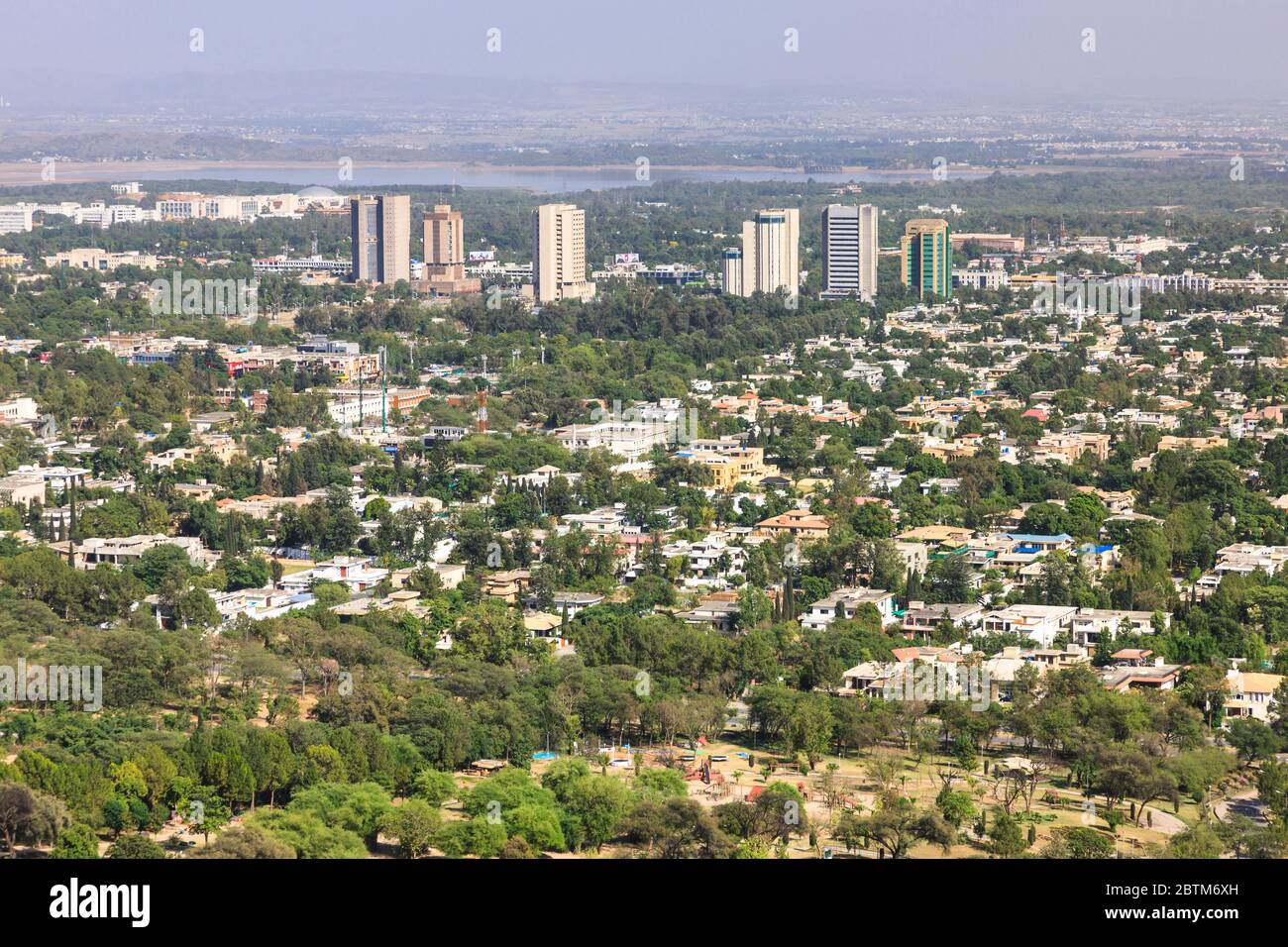 Islamabad city view, from Daman-e-Koh, hill top garden. Margala Hills ...