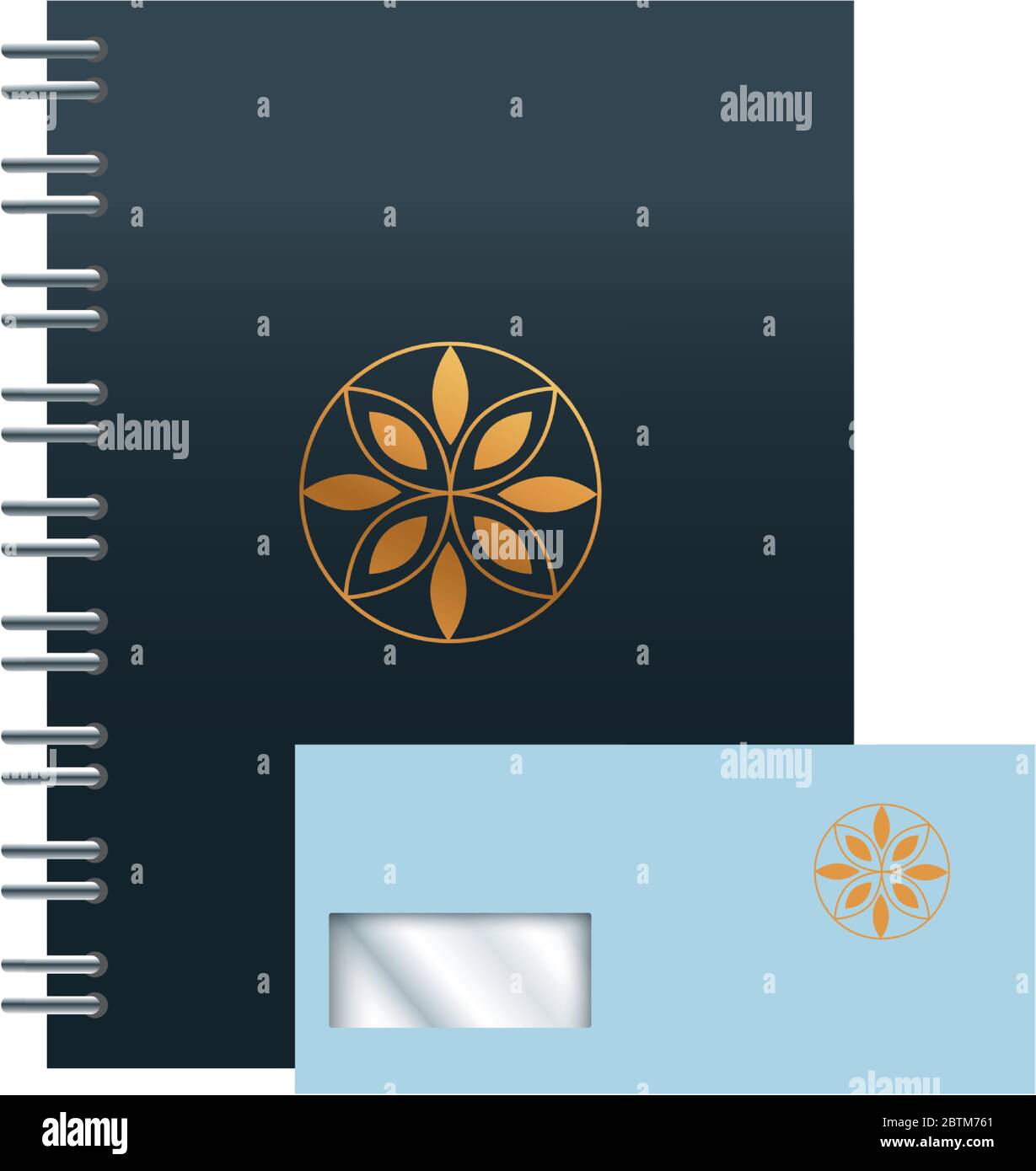 envelope and notebook with stationery template Stock Vector Image & Art ...