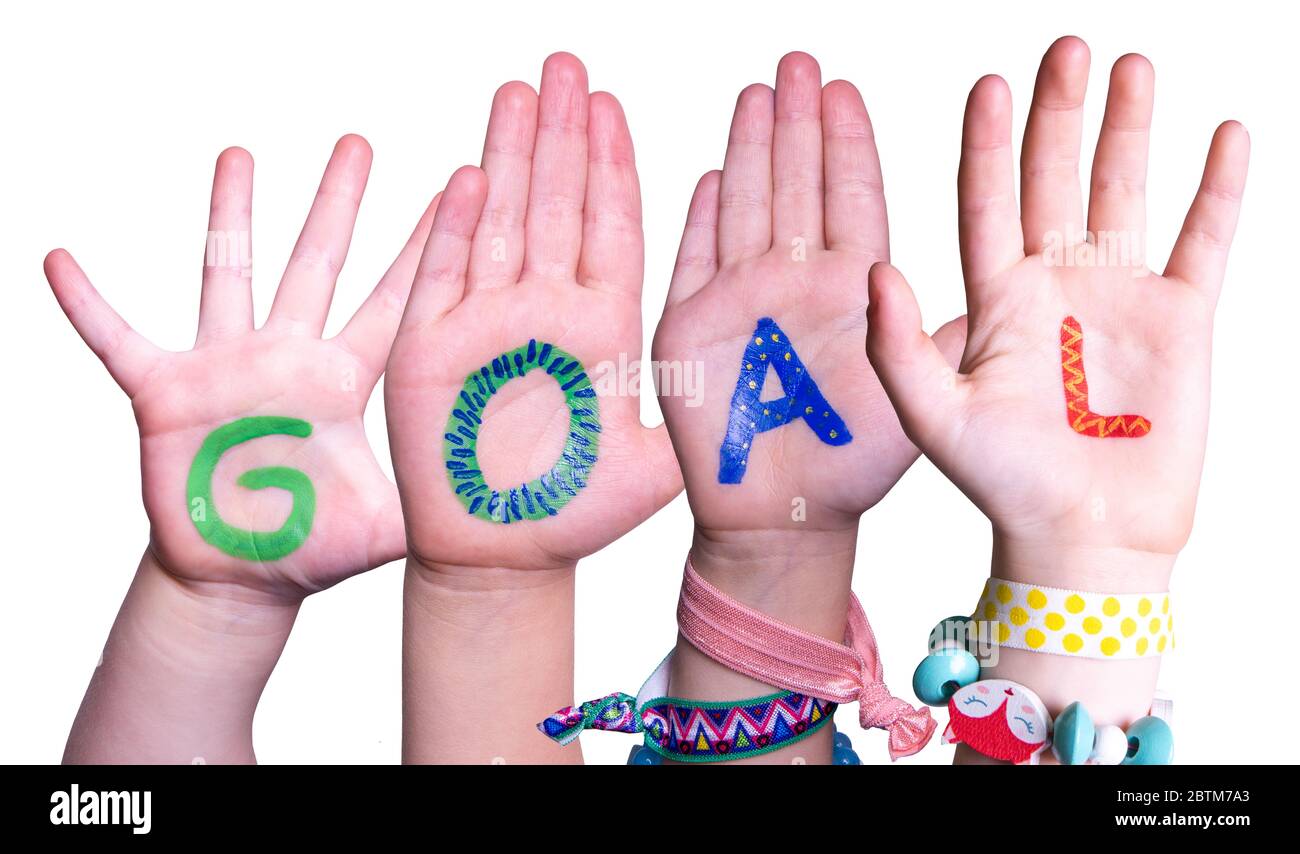 Children Hands Building Word Goal, Isolated Background Stock Photo - Alamy