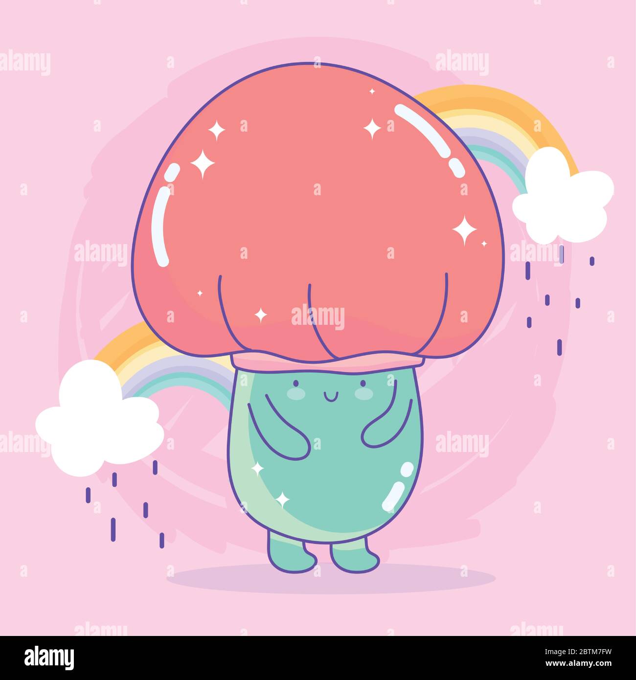 video game fungus cartoon character creature rainbows design vector ...