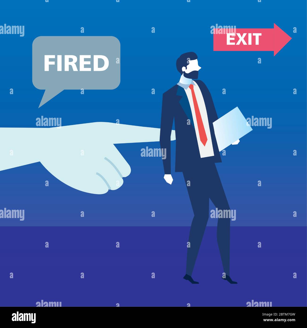 dismissed person, businessman sad fired, dismissal, unemployment ...