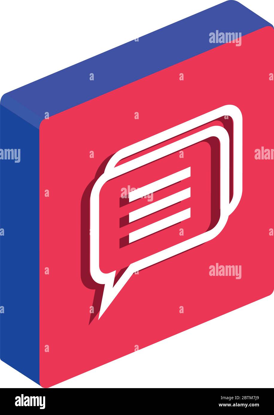 isometric chat icon on white background, speech bubble Stock Vector ...
