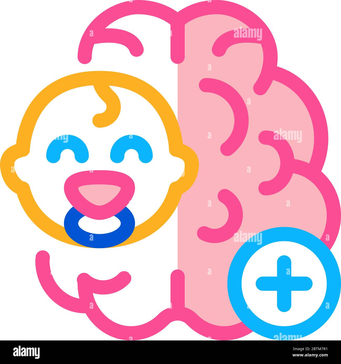 baby brain icon vector outline illustration Stock Vector Image & Art ...