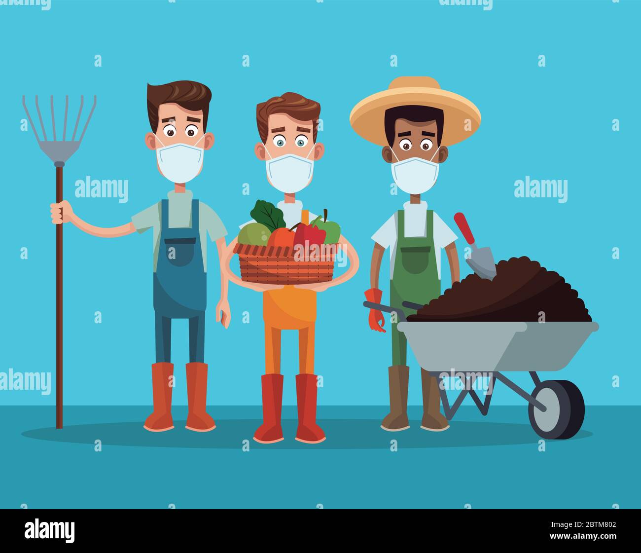 male farmers wearing medical masks scene Stock Vector Image & Art - Alamy