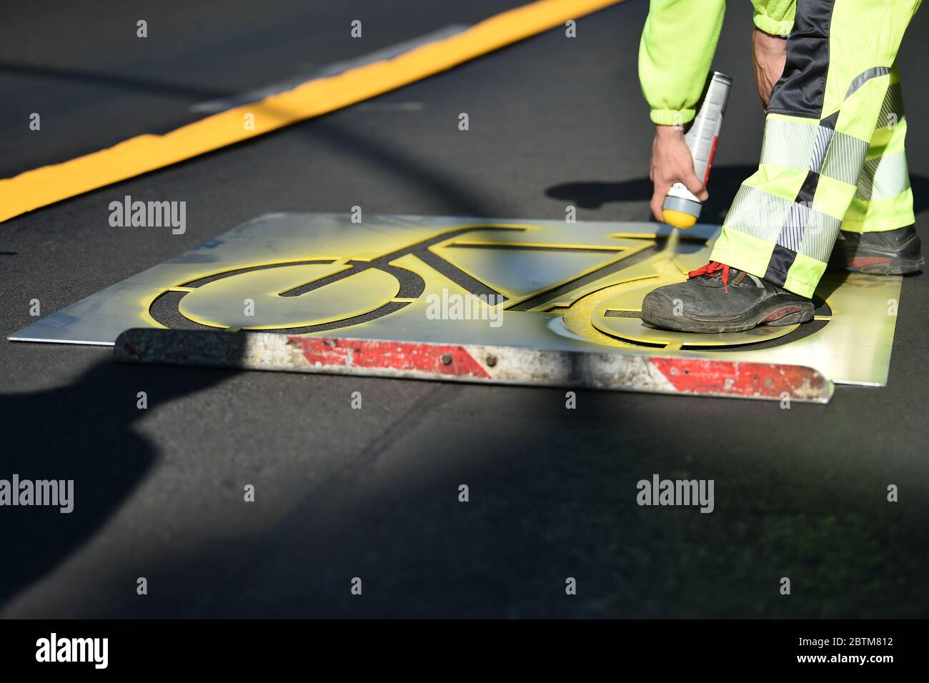 Temporary bicycle path hi-res stock photography and images - Alamy
