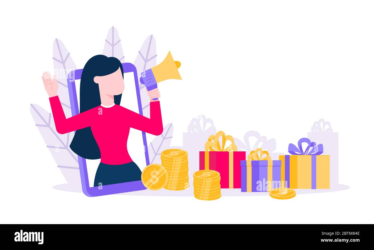 Loyalty program flat style design vector illustration concept Stock ...