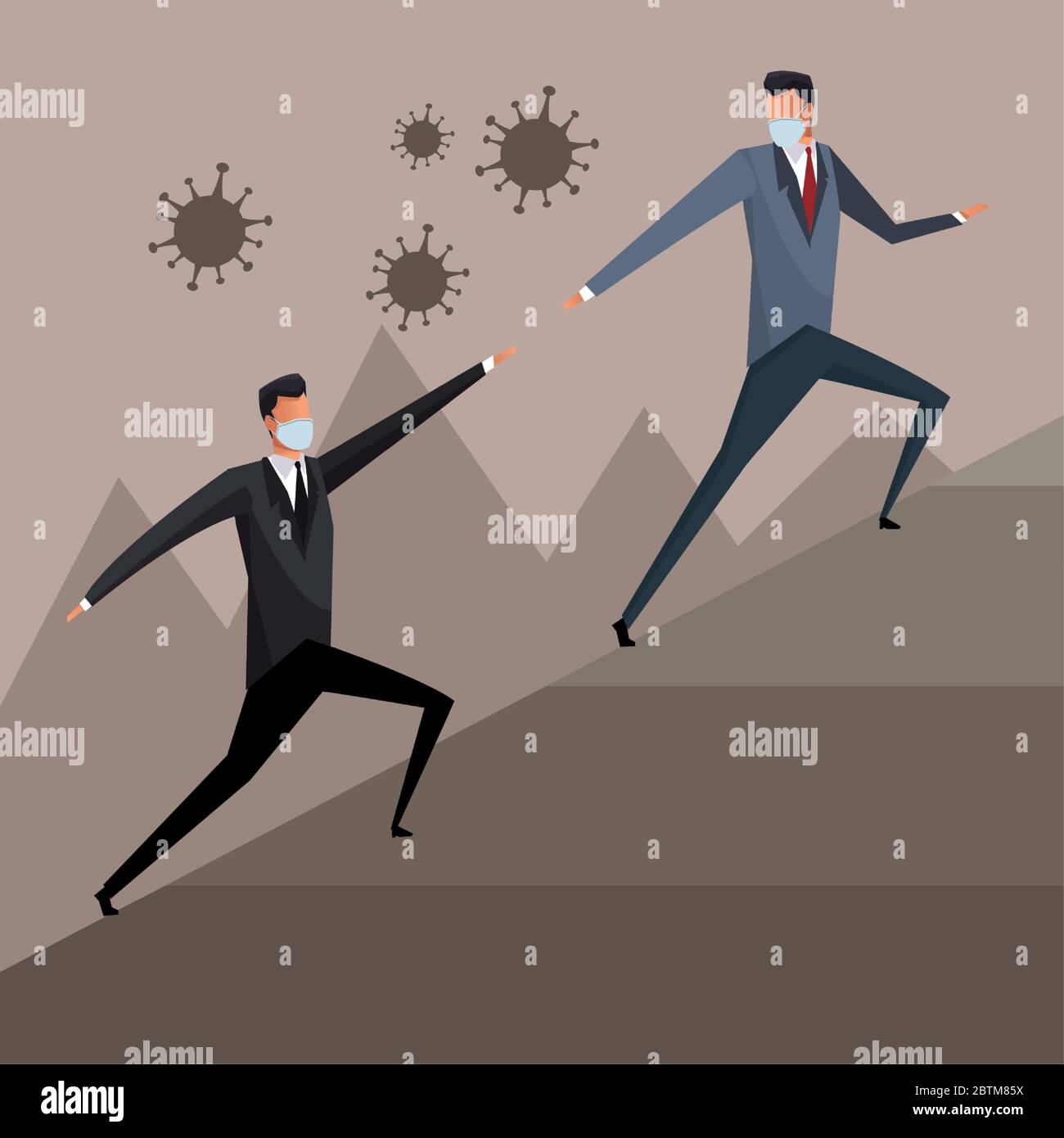 businessmen wearing medical mask climbing Stock Vector Image & Art - Alamy