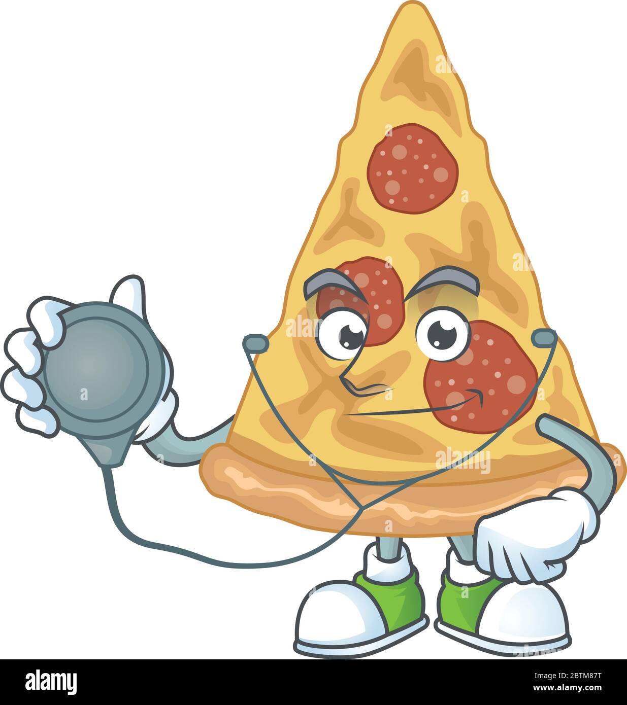 Cartoon character of slice of pizza dedicated Doctor Work with ...