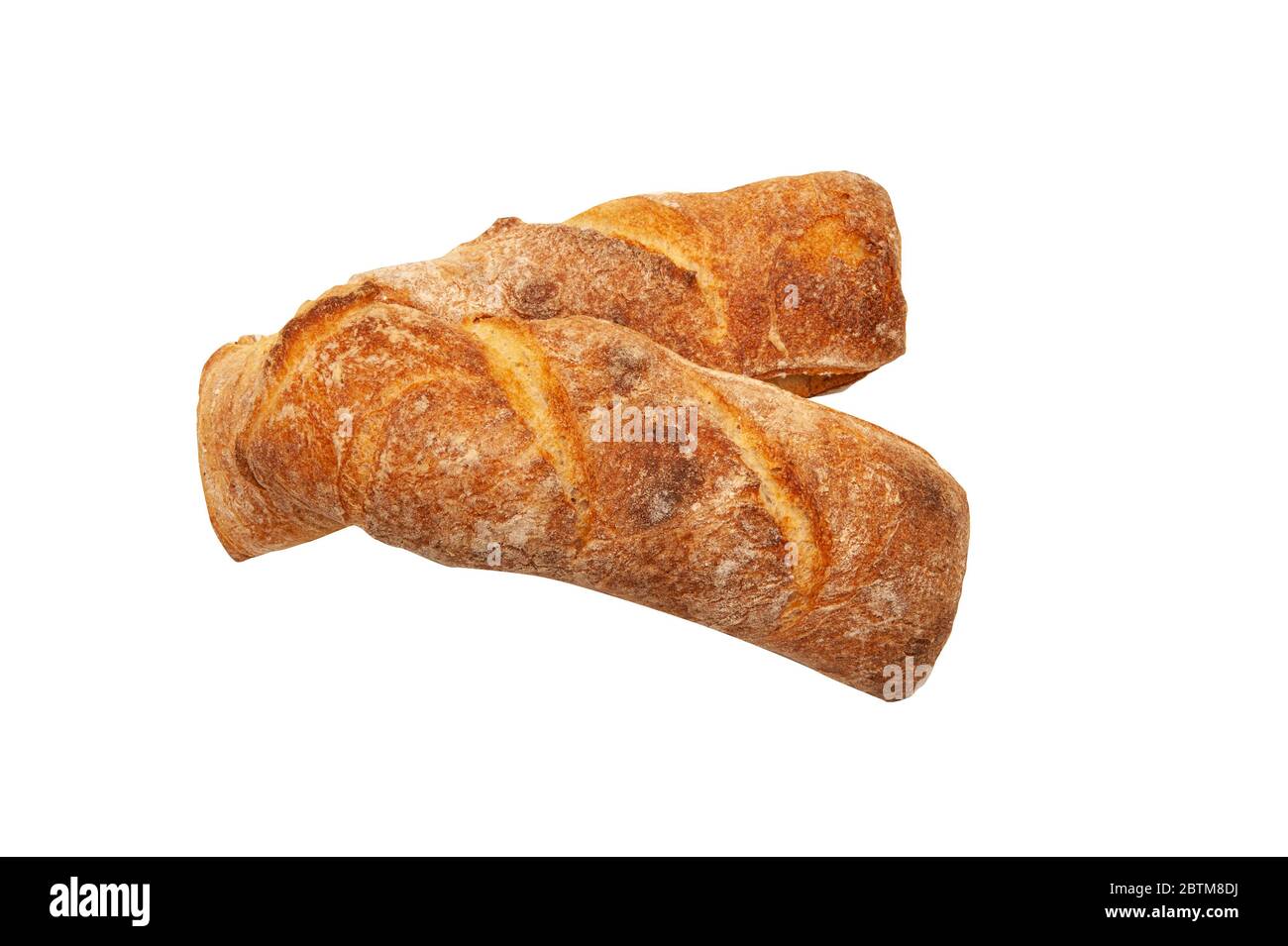 French loaf isolated on a white background Stock Photo - Alamy