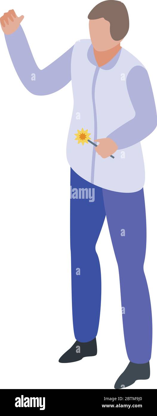 Christmas office party man icon, isometric style Stock Vector Image ...