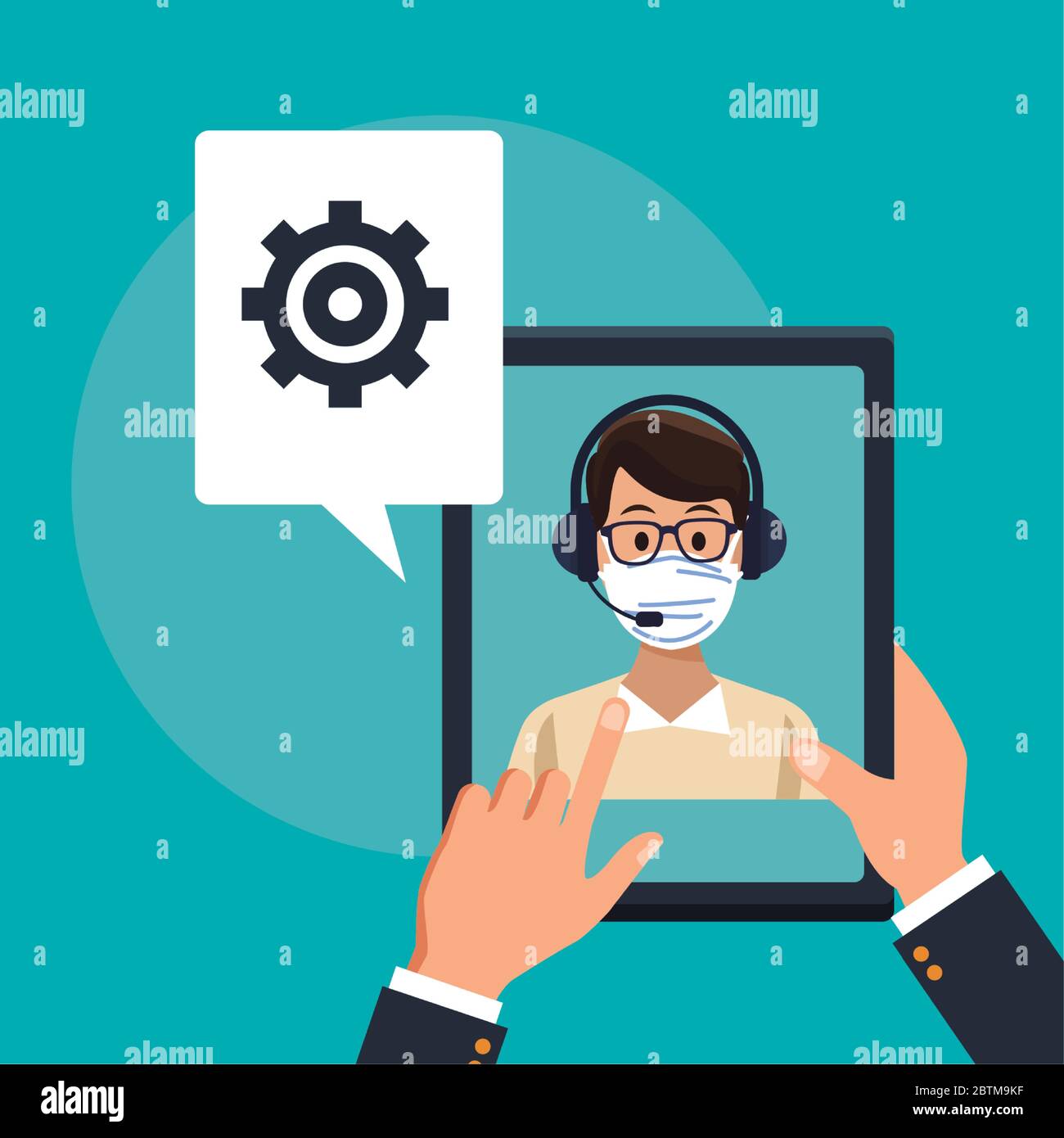 Masked worker Stock Vector Images - Alamy