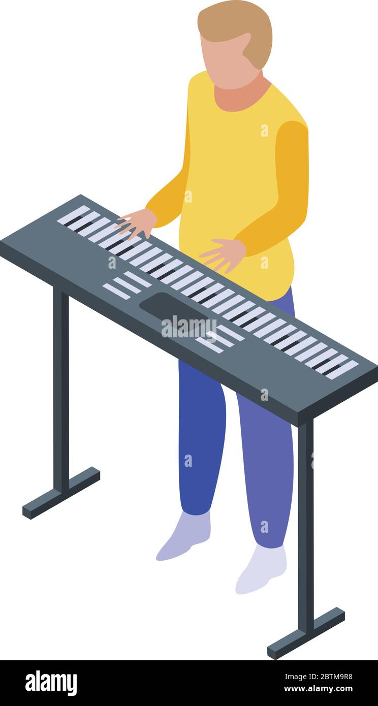 Musical keyboard playing icon, isometric style Stock Vector Image & Art ...