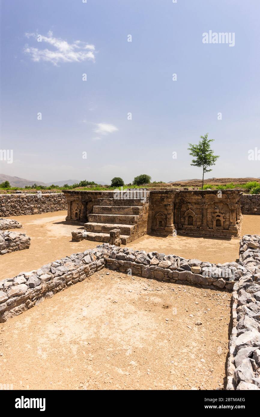 Sircap Ruins in Ancient city of Taxila, Double-Headed Eagle Stupa ...