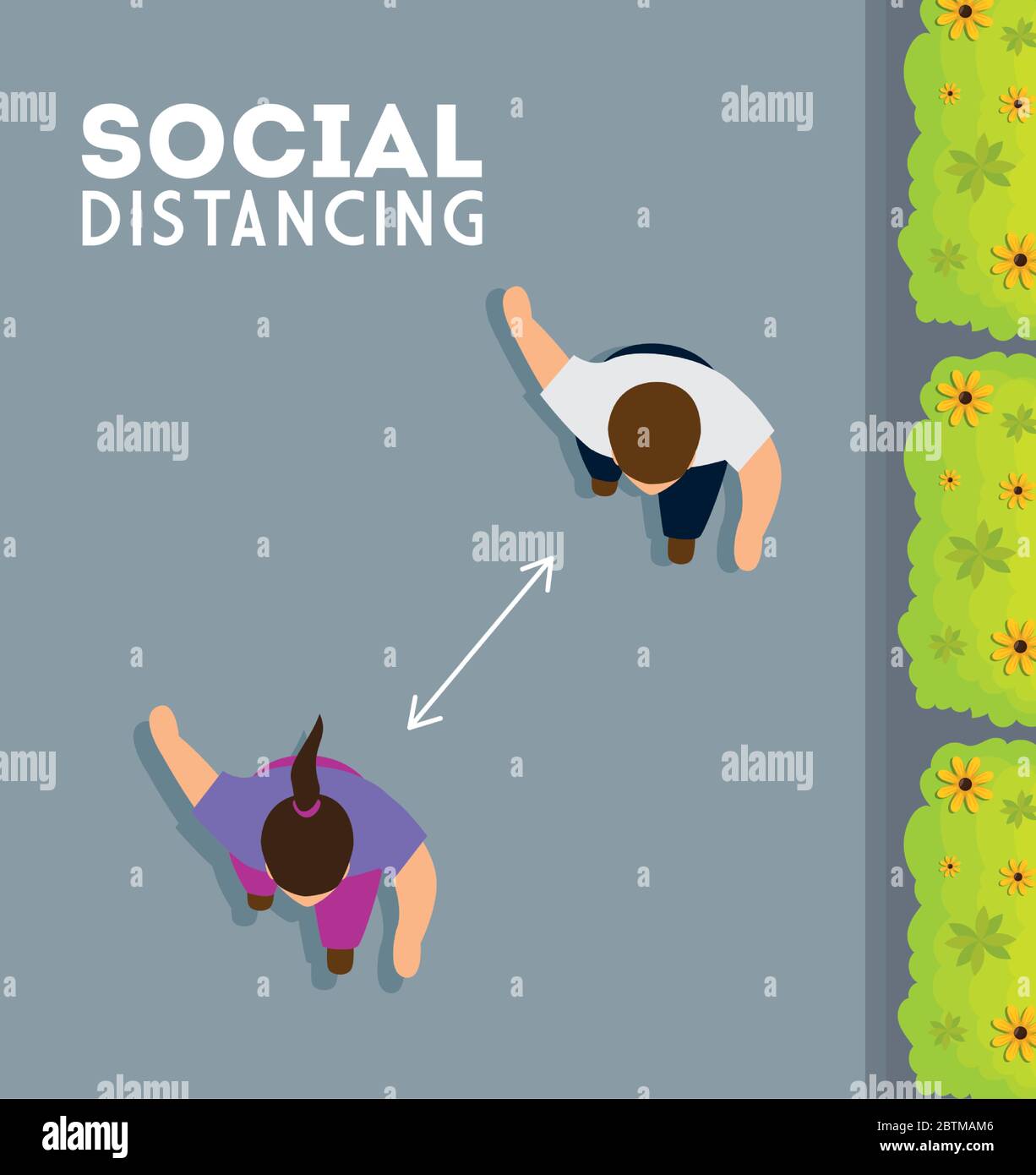 social distancing, keep distance in public society to people protect ...