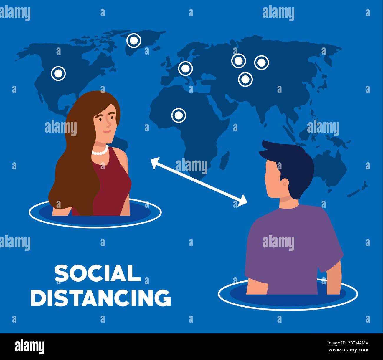 social distancing, keep distance in public society to people protect ...
