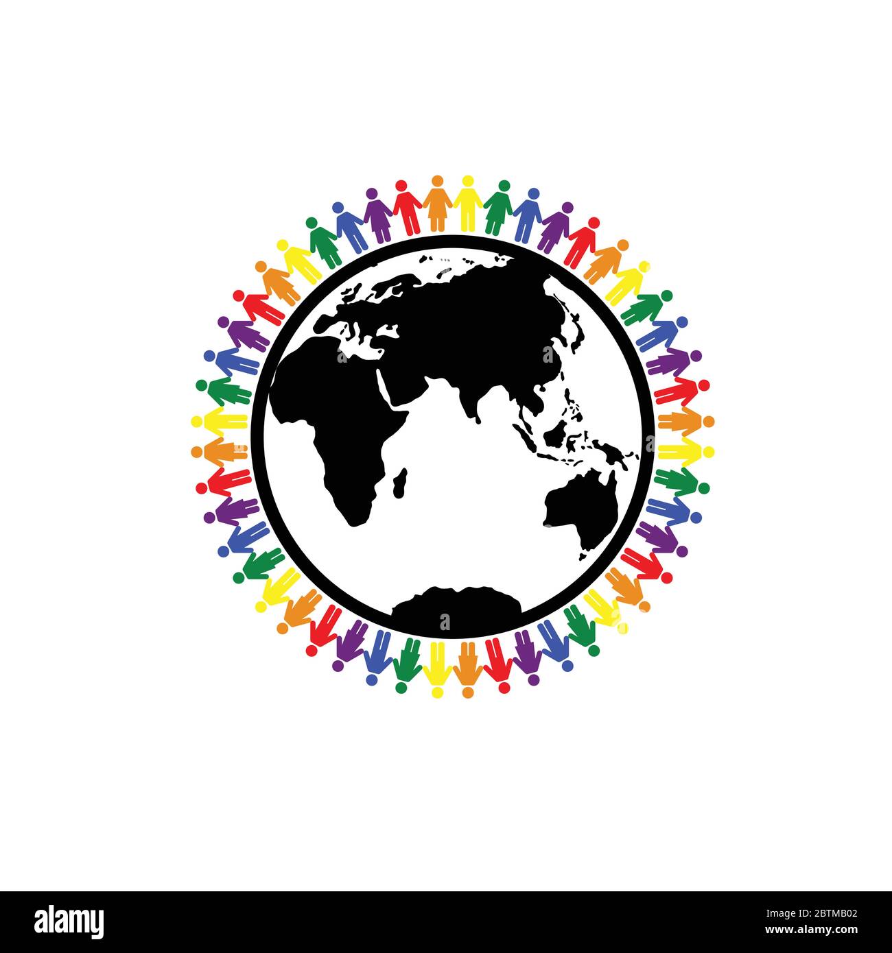 Gay LGBT people around the Earth pride rainbow icon people love icon ...