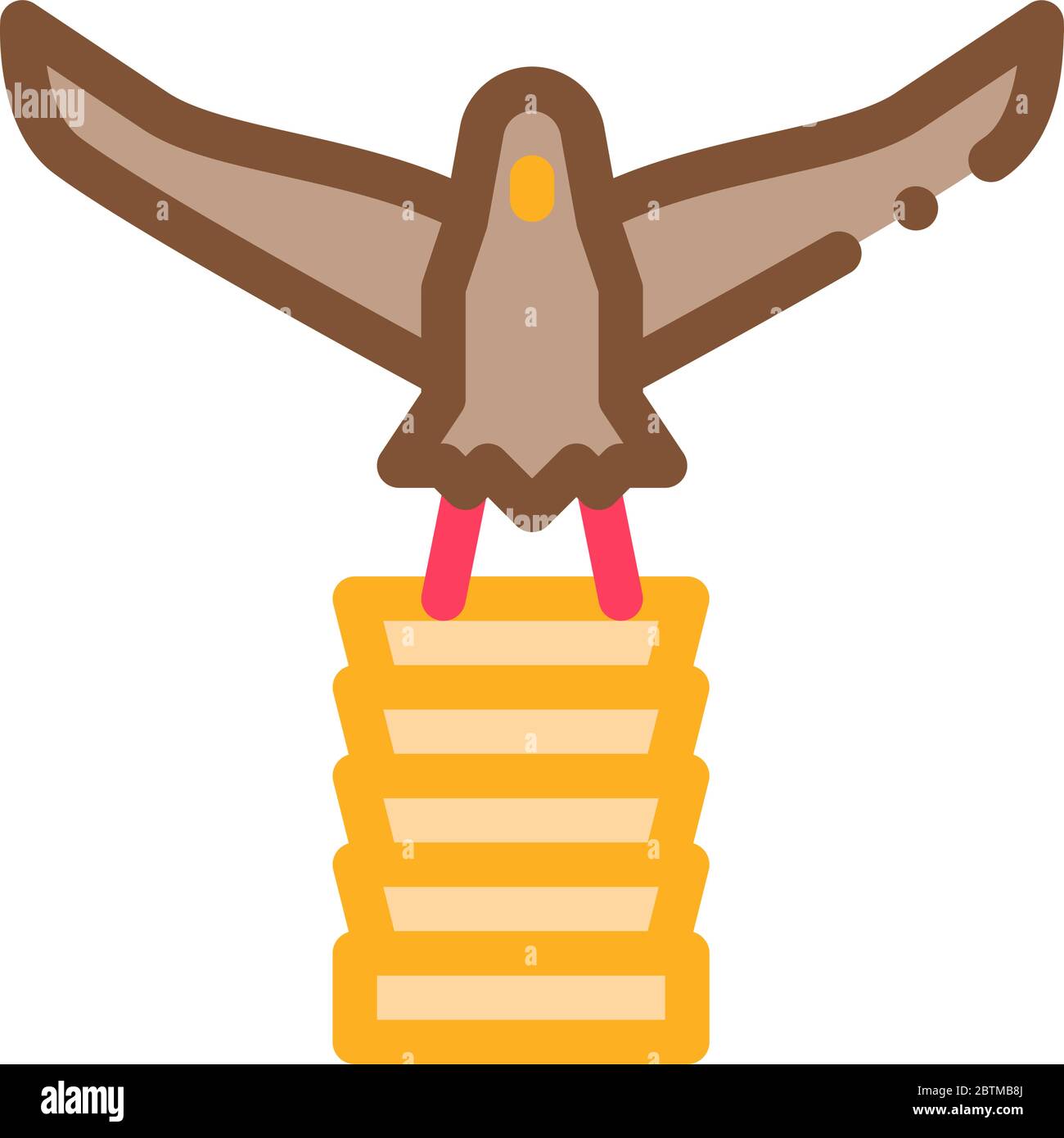 winged bird statue icon vector outline illustration Stock Vector Image ...